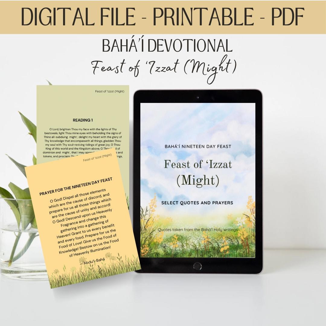 Baha’i Nineteen Day Feast Printable Digital File, Feast of Izzat (might ...