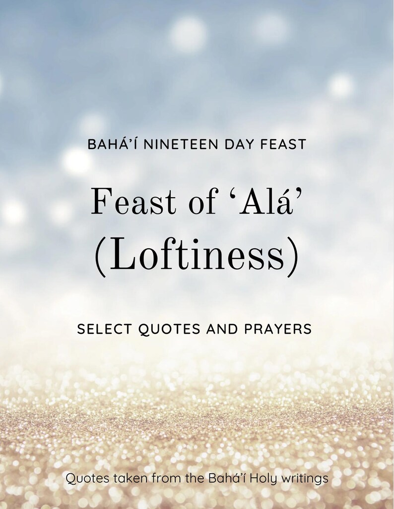 Baha’i Nineteen Day Feast Printable Digital File, Feast of Ala ...