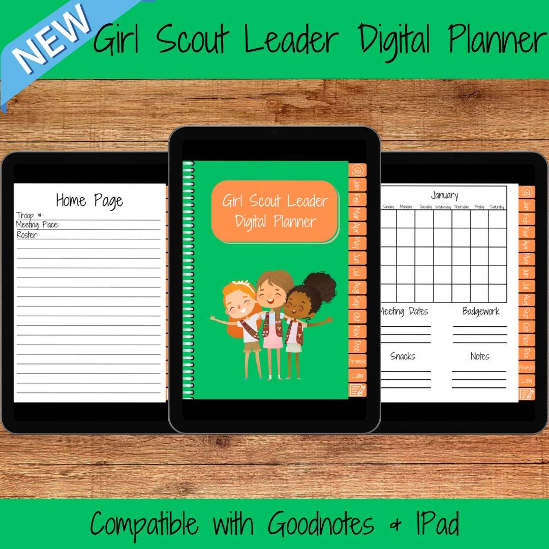 Girl Scout Leader Digital Planner, Undated Yearly Planner, for Ipads ...