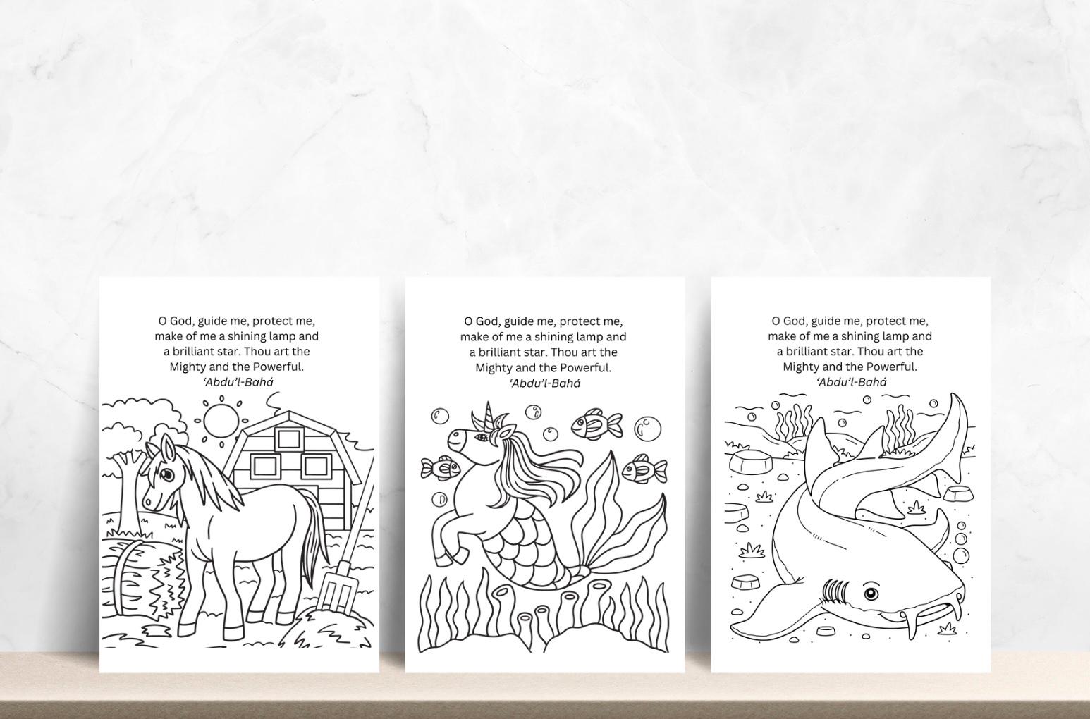 20 Printable Bahai Prayer Coloring Pages, 20 Page Bundle, O God Guide ...