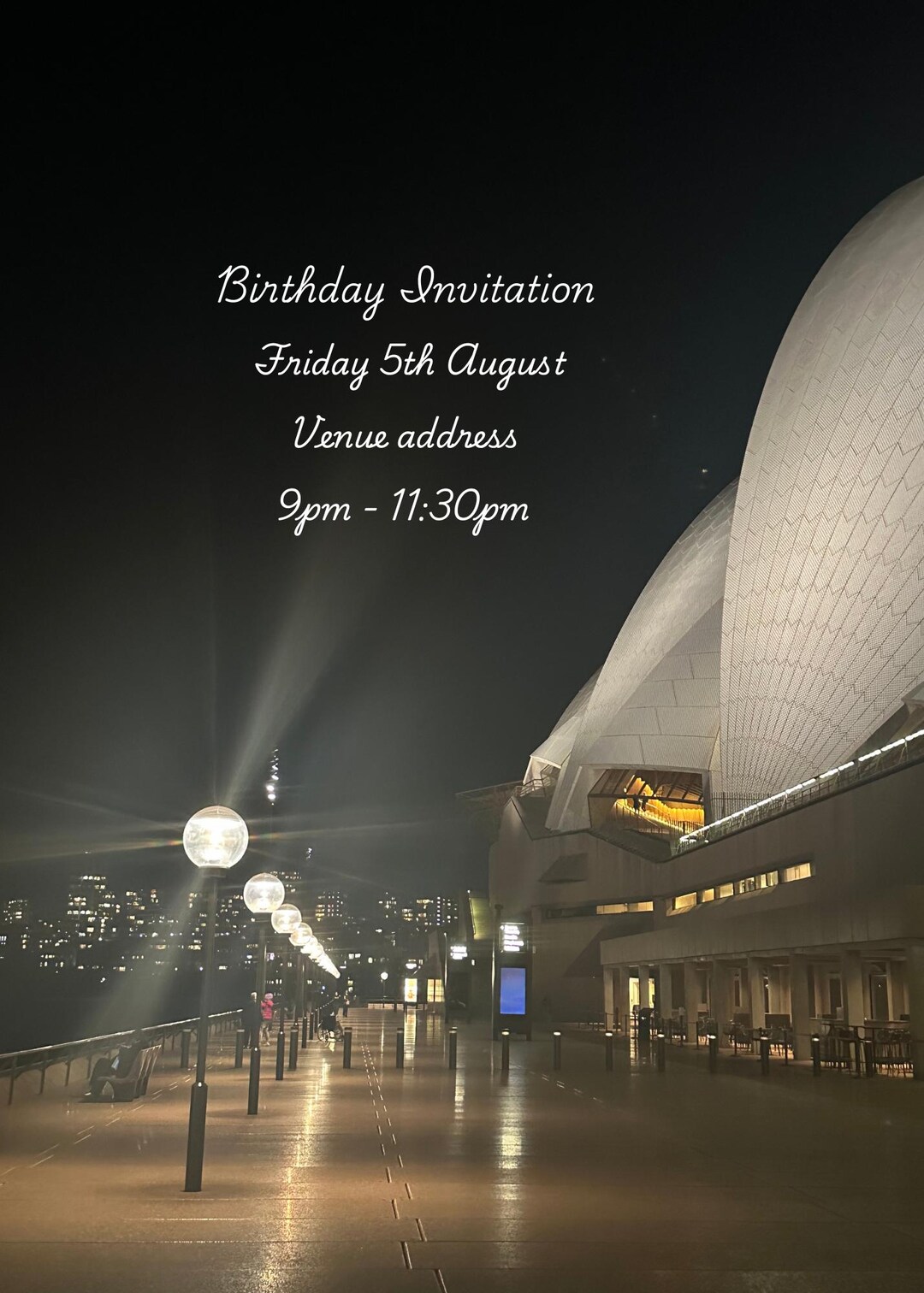 Editable Party Invitation. Text Invitation. Sydney Opera House ...