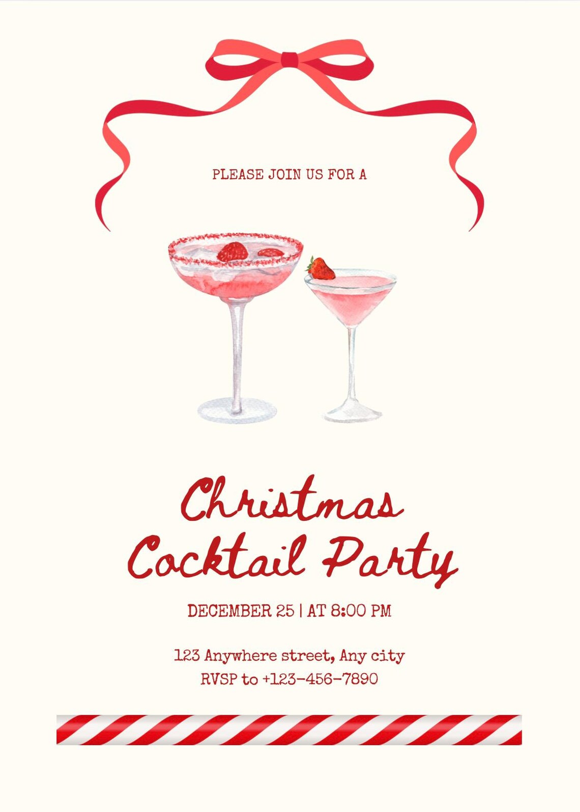 Editable Party Invitation. Text Invitation. Christmas Partyinvitation ...