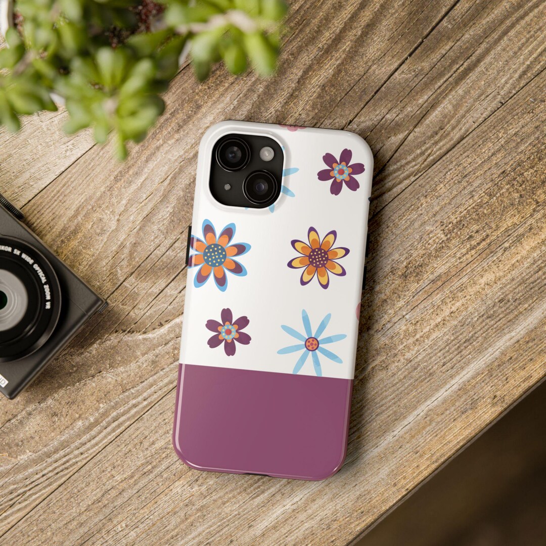 Colorful Floral Tough Phone Cases, Cute Phone Cover, Flower Design Case ...