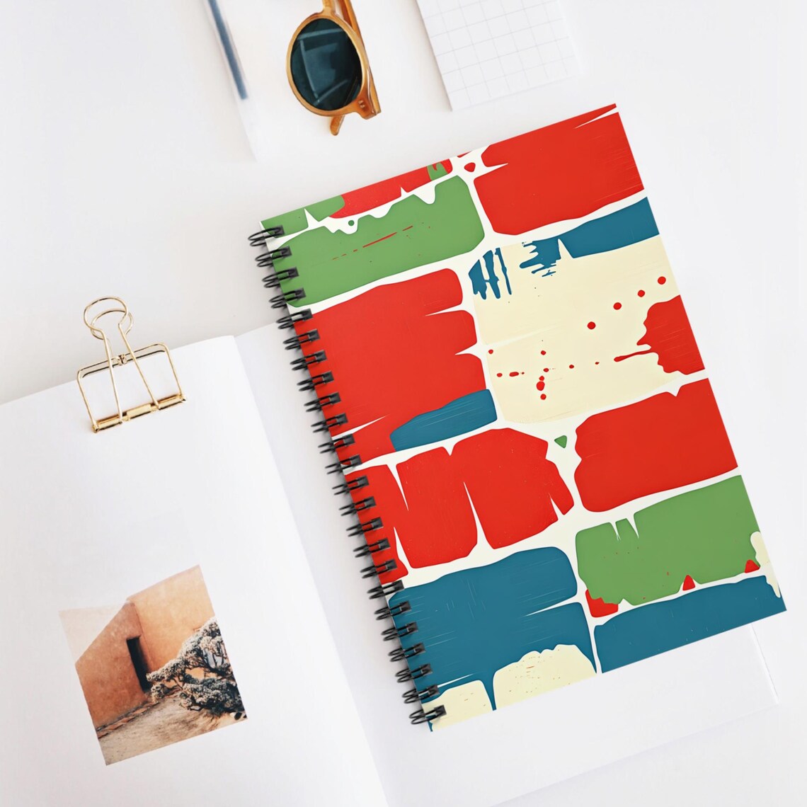 Colorful Spiral Notebook - Ruled Lines, Artistic Journal for Creatives ...