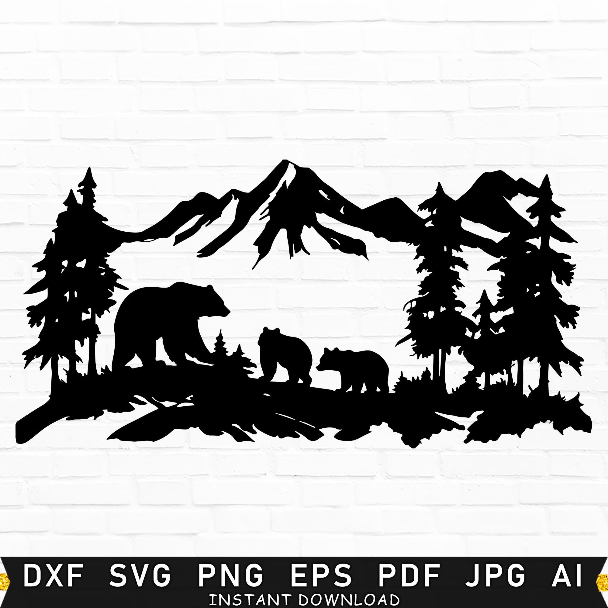 Bear SVG DXF, Animals Cut File Laser, Dxf for Plasma, Grizzly Bear Cnc ...