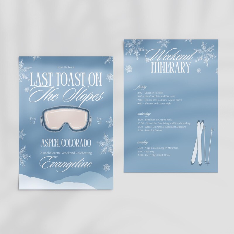 Ski Invitations - Etsy