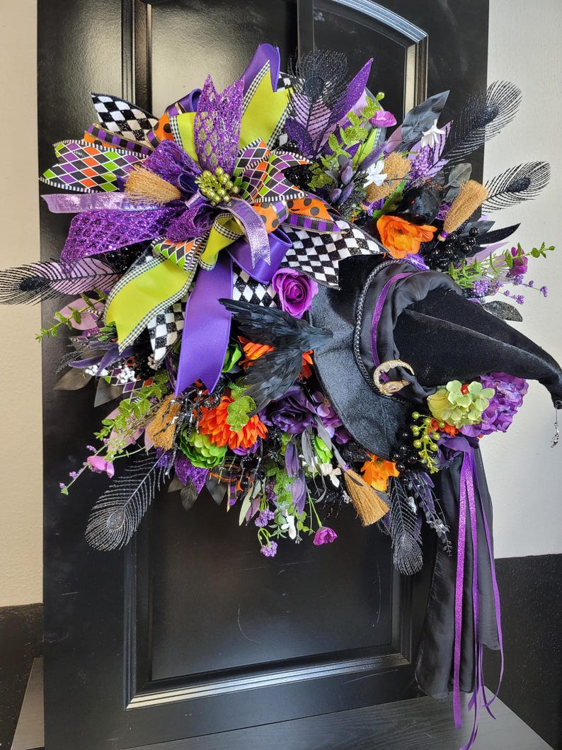 Halloween Witch Wreath – Elphaba Energy Door Decoration – Green ...