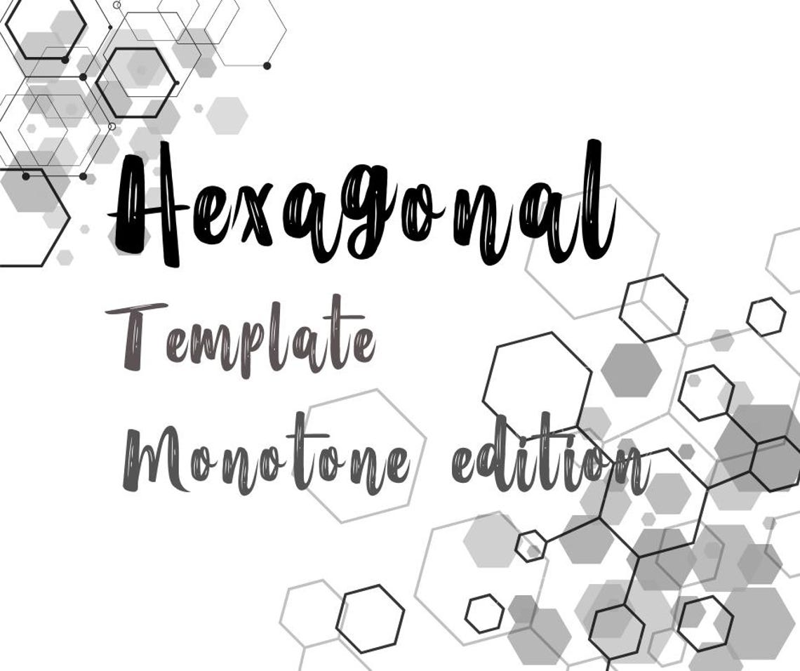Hexagonal Paper; Mono Tone, White & Black Paper, Biochem, Benzene - Etsy