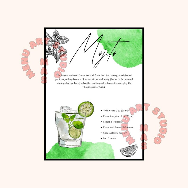 Mojito Printable Art - Etsy