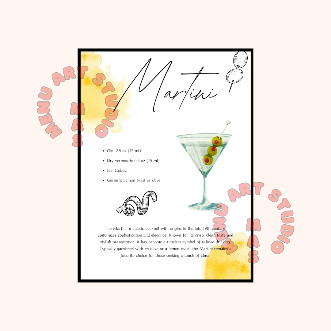 Martini Printable Art - Etsy
