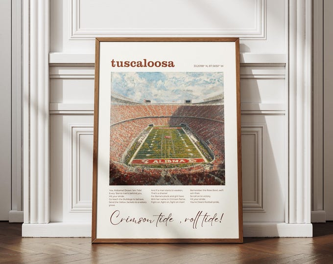Alabama Poster, Roll Tide Tuscaloosa, Bama Football Stadium, Yea ...