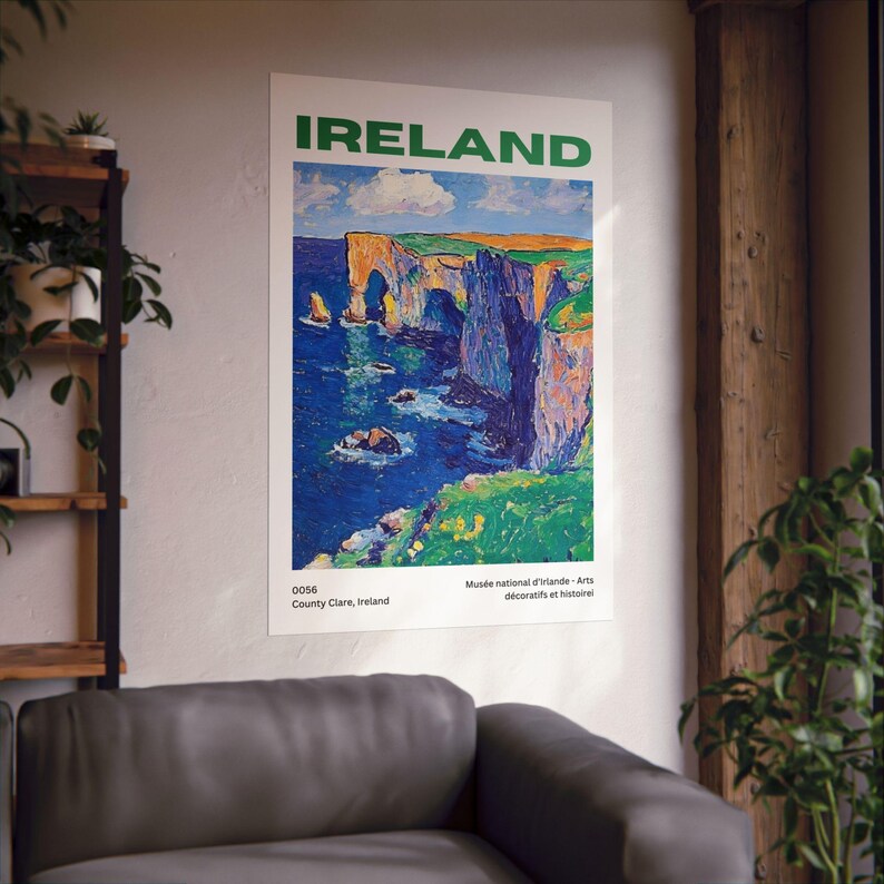 Cliffs of Moher Ireland Print - Matisse Inspired Poster - Bold Irish ...