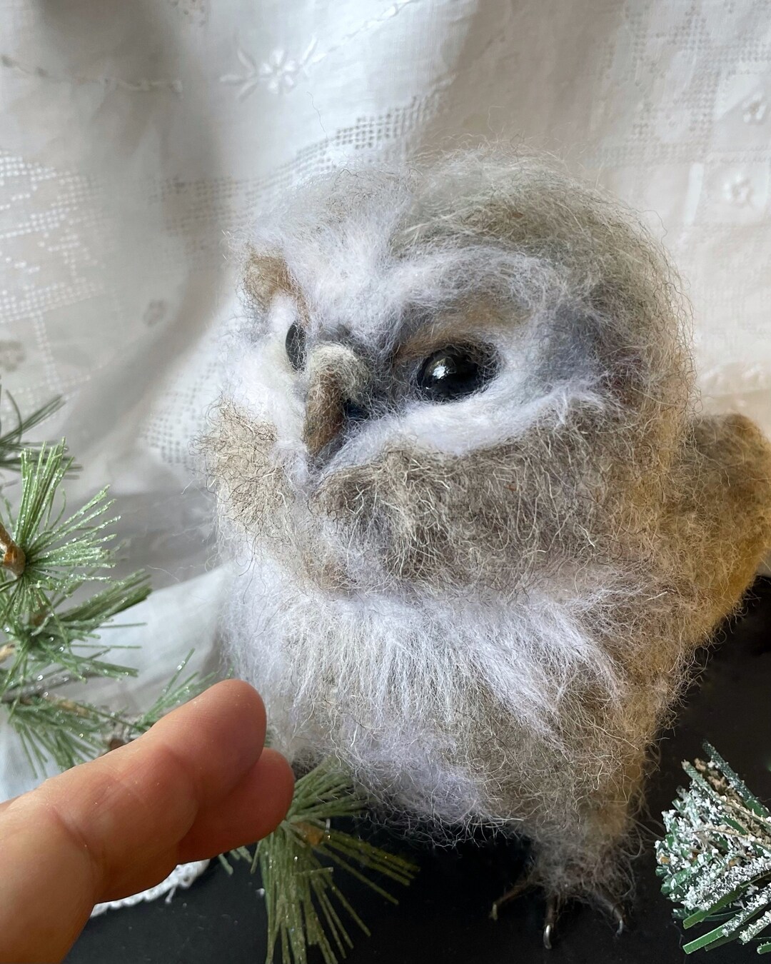 Needle Felted Owls, Baby Animal Soft Sculpture, Bird Taxidermy Art Gift ...