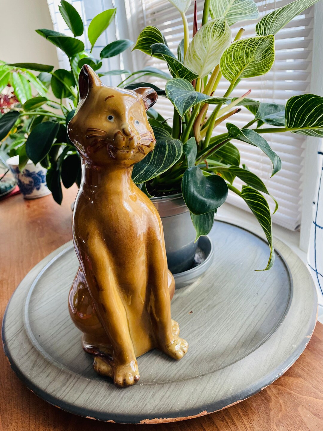 Vintage Ceramic Cat Sculpture Figurine Cat Lovers Decor 1970s Great ...