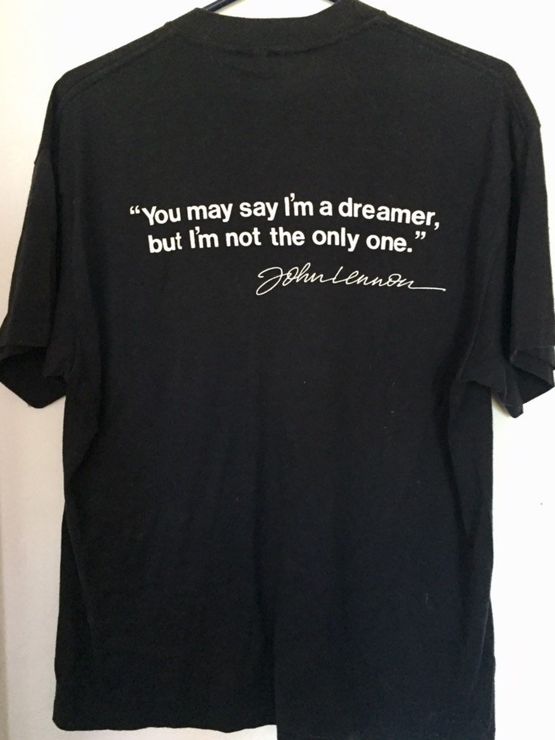 Vintage John Lennon T Shirt Imagine 1988 Original Rock T-shirt Black ...