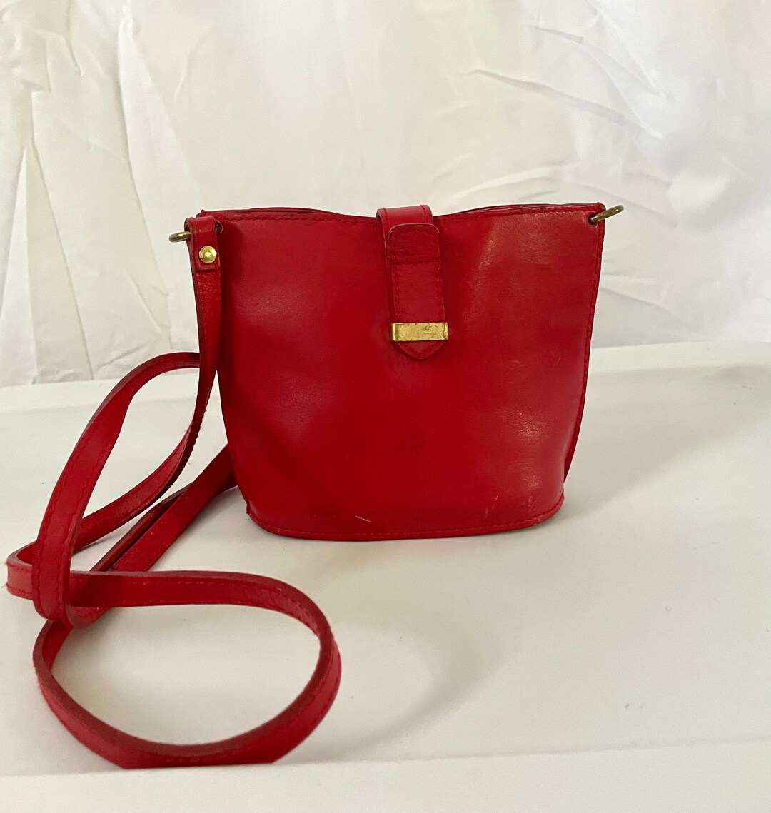 Red Leather Cross Body Bag Vintage 80’s I Magnin - Etsy