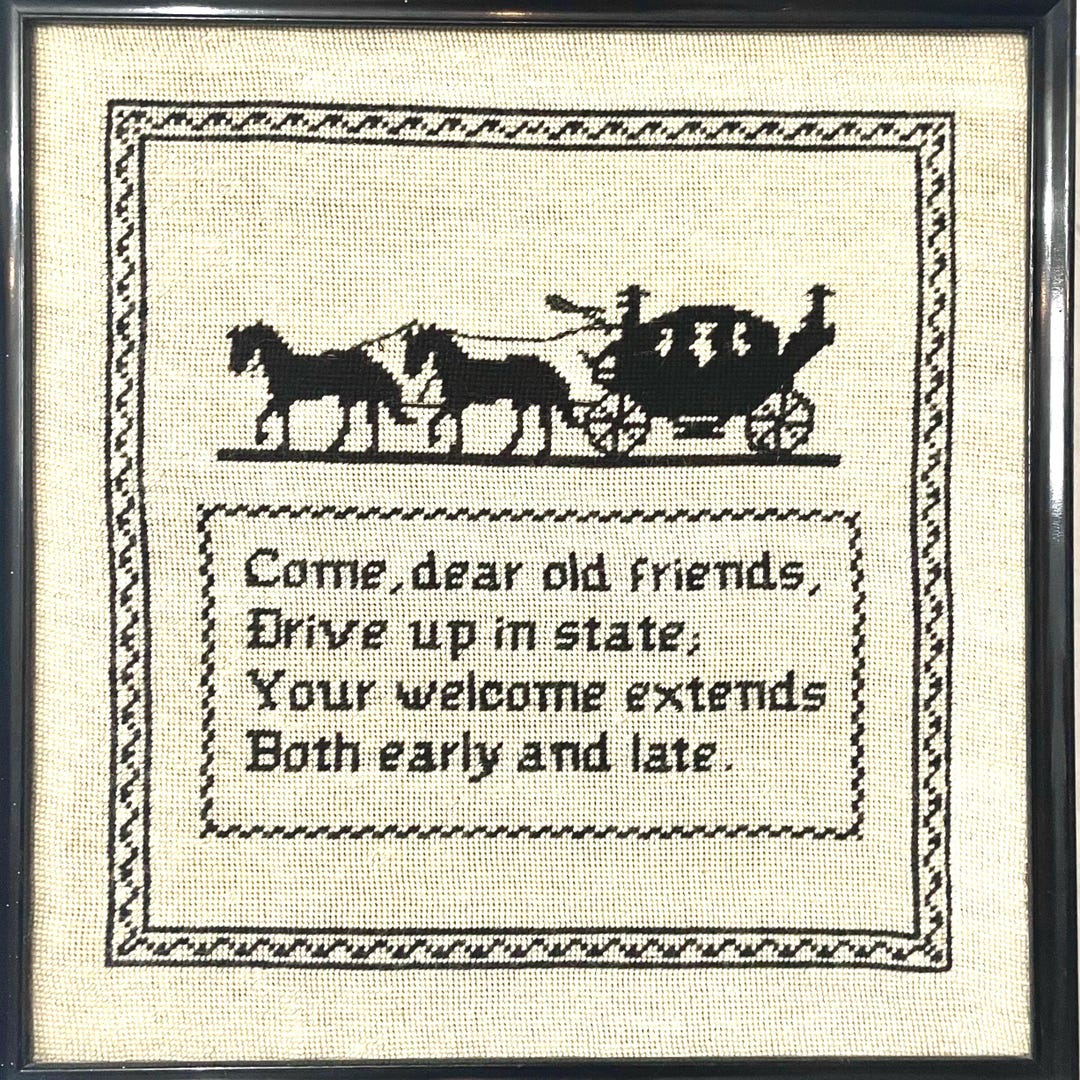 Antique Mourning Sampler: 1920s Cross Stitch, Marshall Field Frame - Etsy