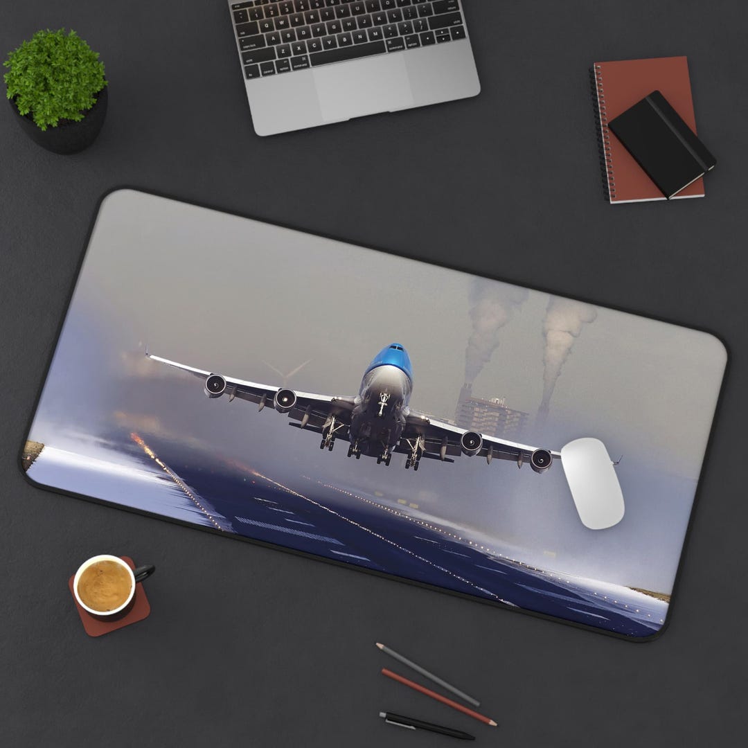 Boeing 747 Desk Mat, Airplane Desk Mat, Airplane Gaming Mat, 747 Flight ...