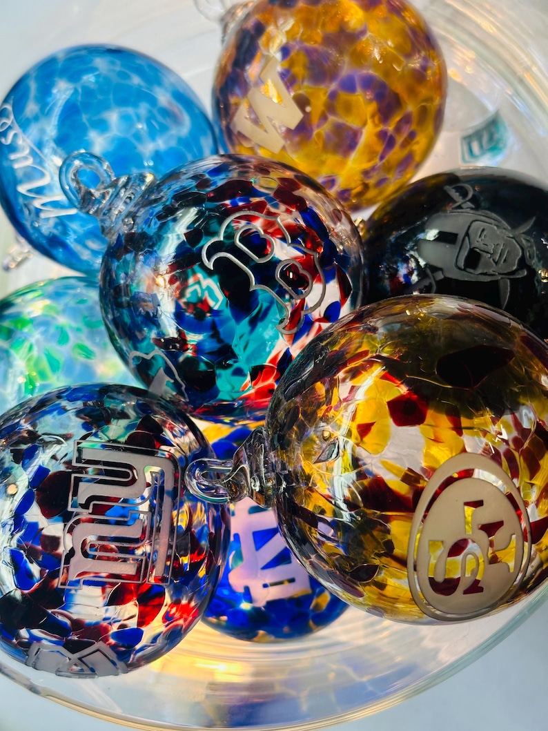 University of Michigan Blown Glass Ornament - Etsy