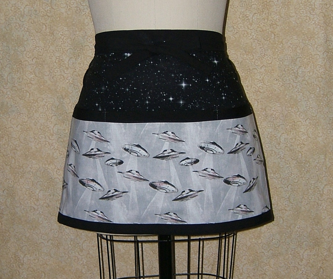 Flying Saucer Apron Half 3 Pockets Cotton Gardening Crafting Baking ...
