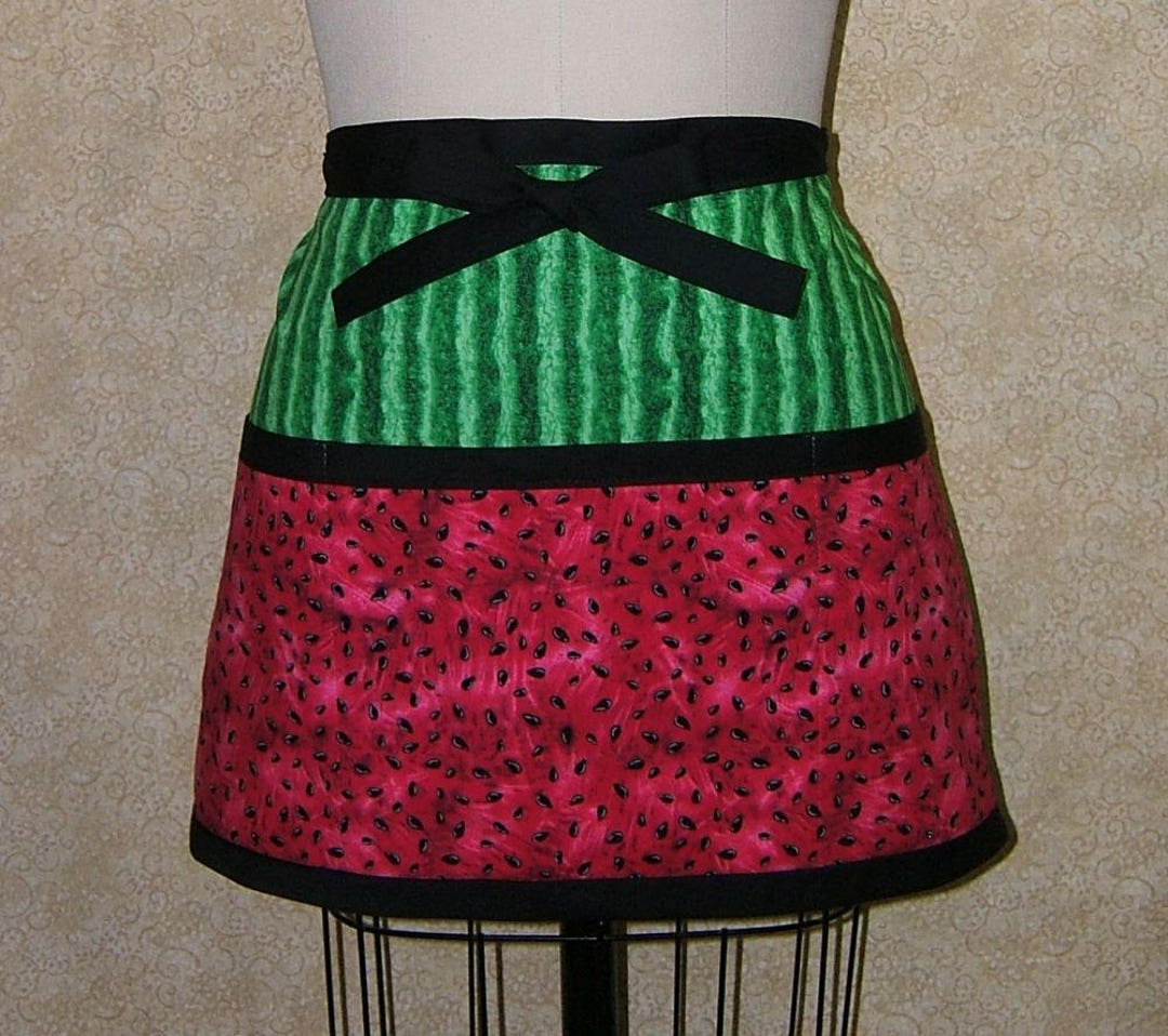 Watermelon Apron: Cotton Lined Summer BBQ Apron With Pockets - Etsy