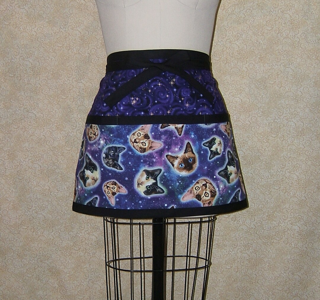 Space Cats Half Apron: Galaxy Print Cotton With Pockets - Etsy