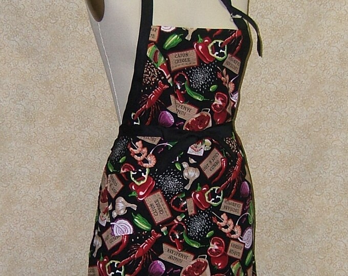 Cajun Cook Apron Chef Adjustable Pocket Crustaceans Cotton - Etsy