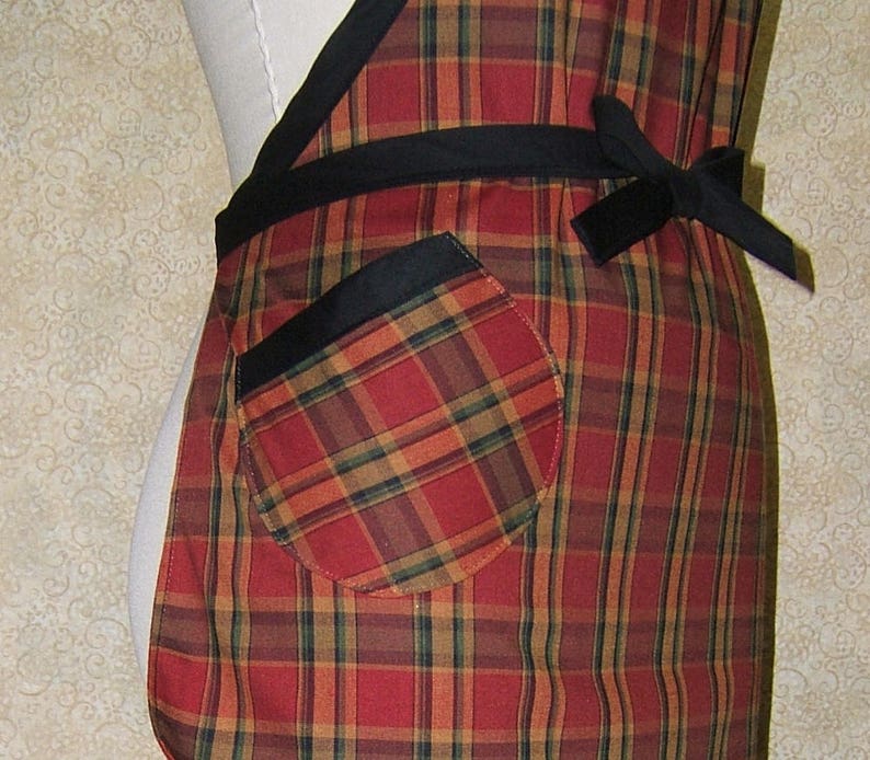 Plaid Apron Chef Cotton Lined Top Stitched Cell Pocket - Etsy