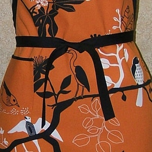 Birds Apron Persimmon Perch Chef Adjustable Canvas Cotton Pocket ...