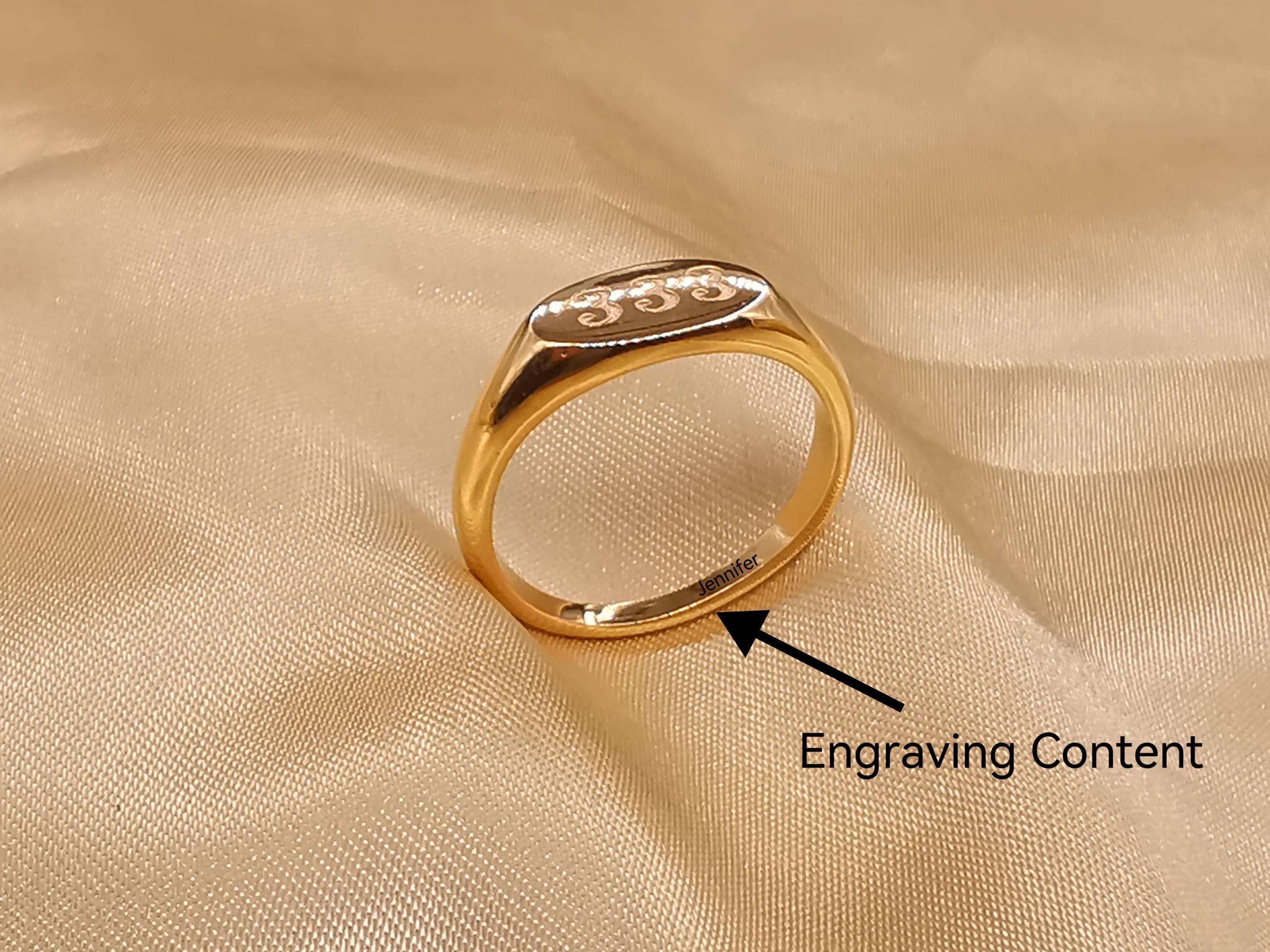 18K Gold Angel Number Ring, Lucky Number Ring, Vintage Aesthetic ...