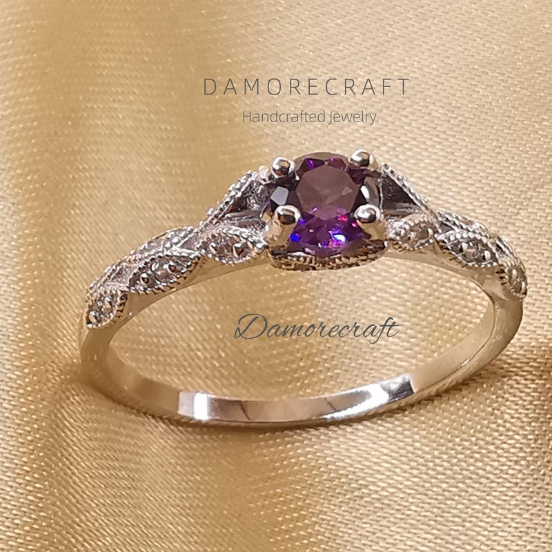Amethyst Sparkle Ring - Etsy