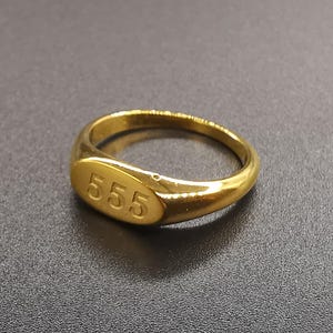 18K Gold Angel Number Ring, Lucky Number Ring, Vintage Aesthetic ...