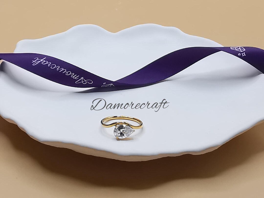 Dainty Solitaire Abbstract Ring,floating Gem Ring,18k Gold Geometry ...