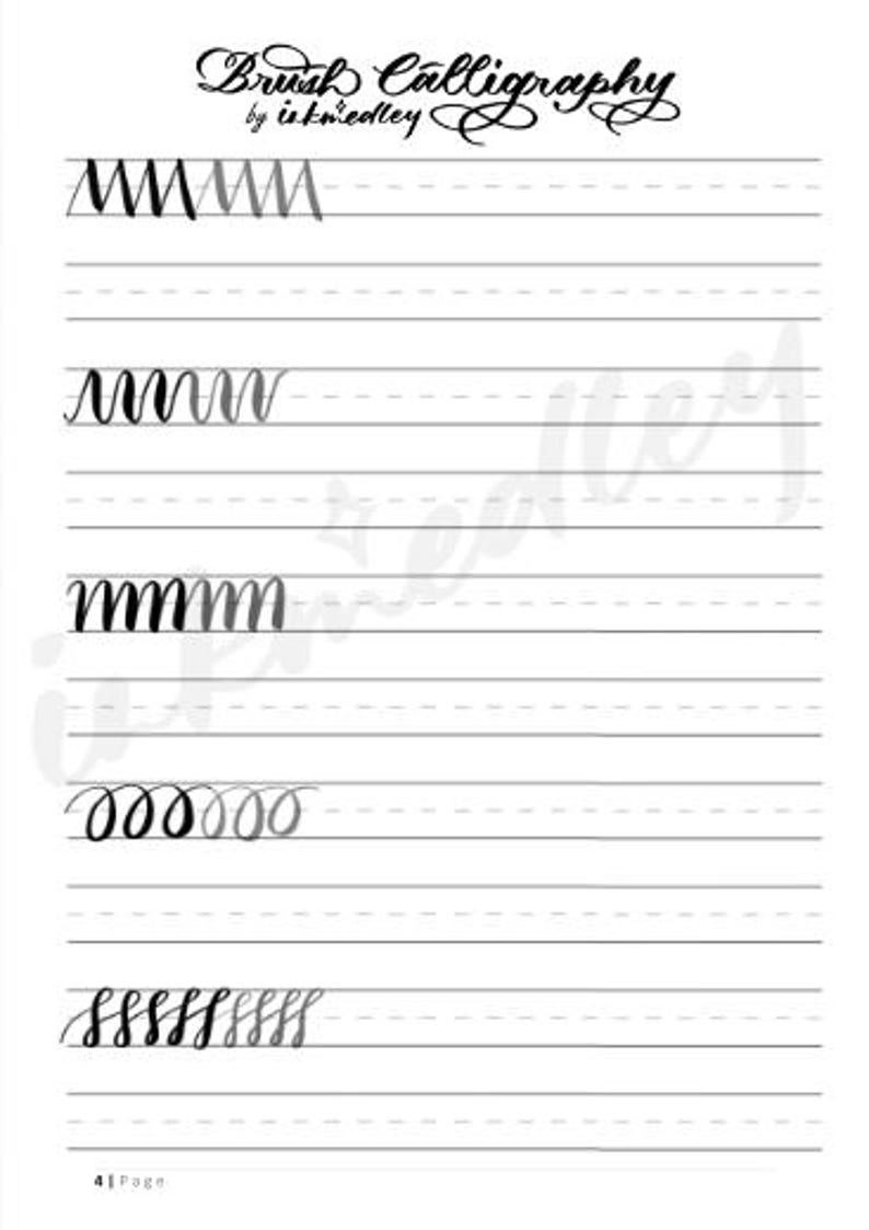 Brush Lettering Calligraphy Practice Sheet - Etsy