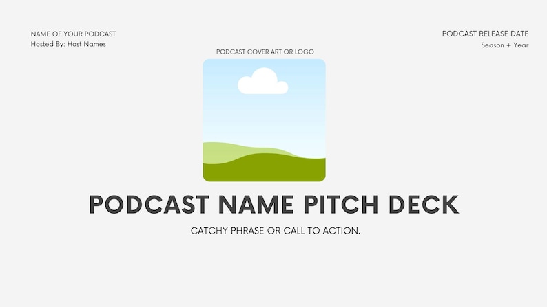 Minimalist Podcast Pitch Deck Template - Etsy