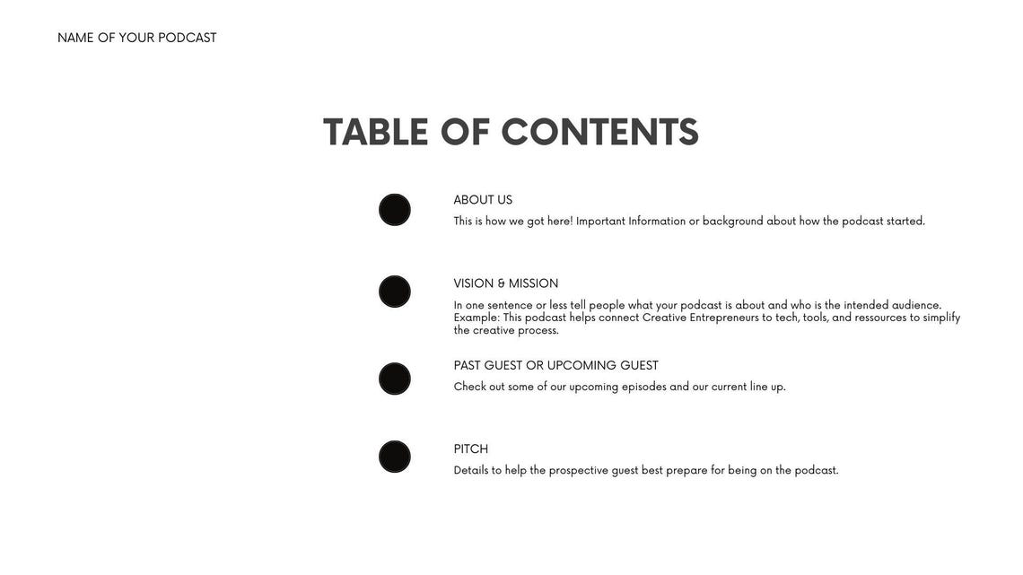 Minimalist Podcast Pitch Deck Template - Etsy