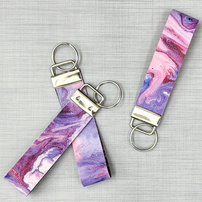 Faux Leather Mini Wristlet, Marble Wristlet, Key Fob Wristlet - Etsy