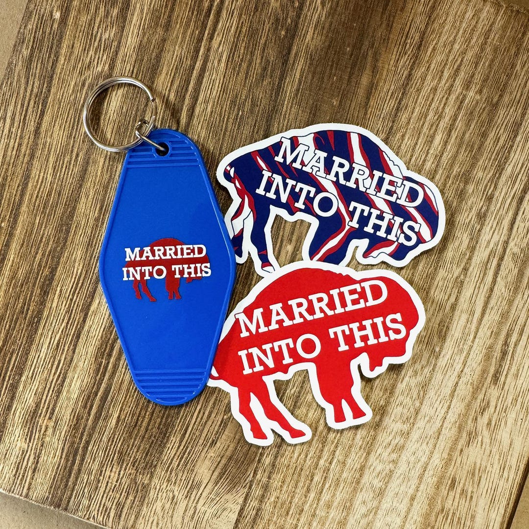 Married Into This Key Chain, Bills Keychain, Stocking Stuffer, Retro ...