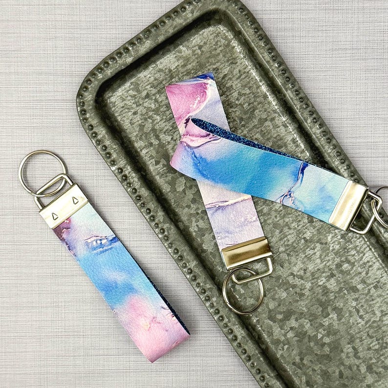 Faux Leather Mini Wristlet, Marble Wristlet, Key Fob Wristlet - Etsy