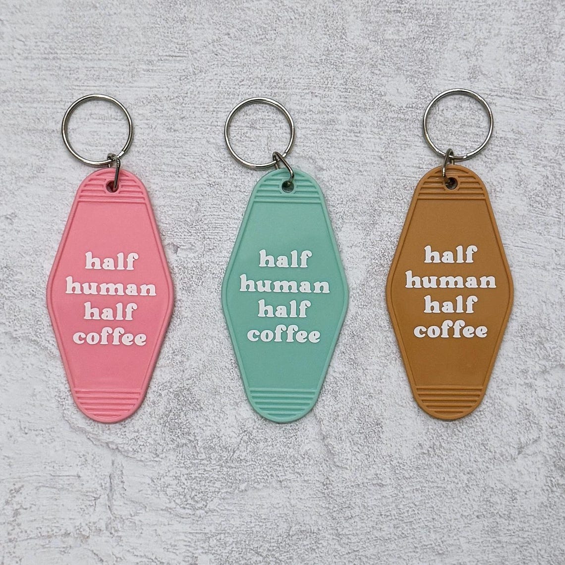 Half Human Half Coffee Motel Keychain, Fueled by Ice Coffee Motel ...