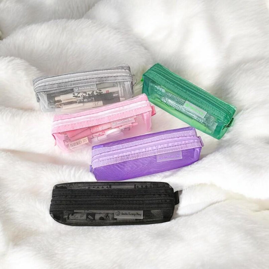 Back to School - Fabric Transparent Pencil Case Large Capacity - Pencil ...