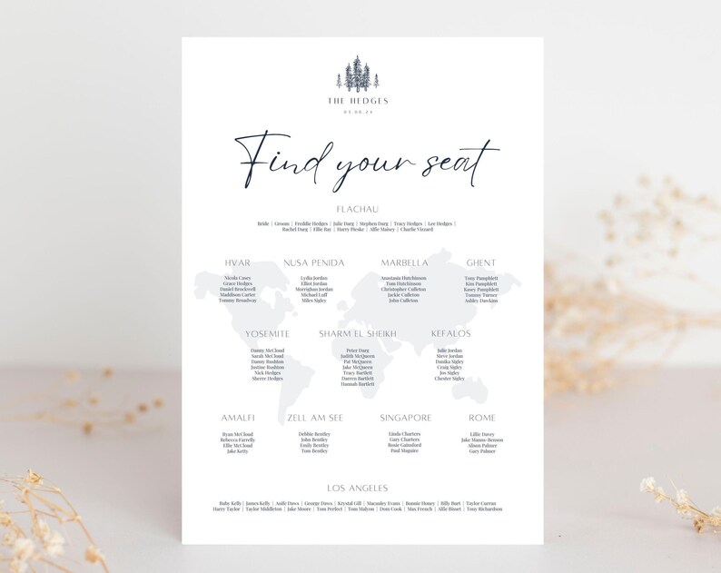 Wedding Table Country Seating Template, Travel Countries Seating Plan ...