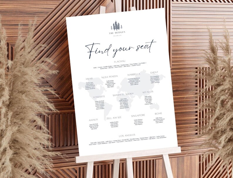 Wedding Table Country Seating Template, Travel Countries Seating Plan ...