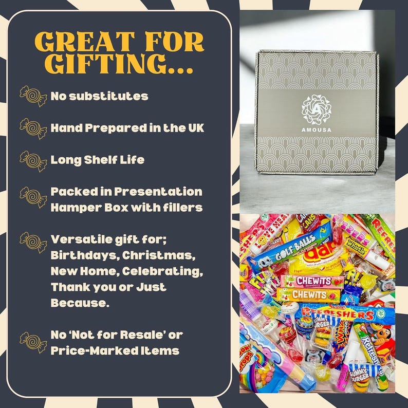 Retro Sweets Hamper-retro Sweets Gift Box With 50x Nostalgic Sweets ...
