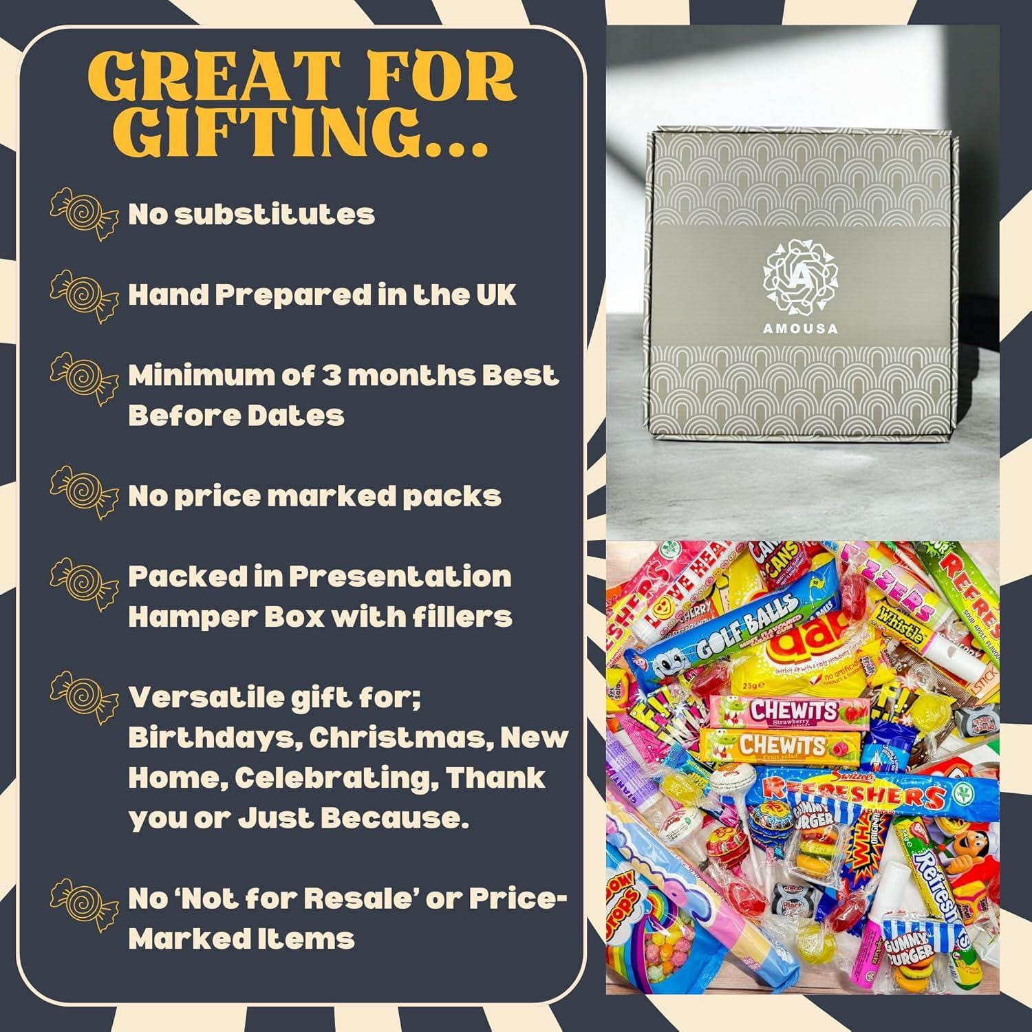 Retro Sweets Hamper-retro Sweets Gift Box With 50x Nostalgic Sweets ...