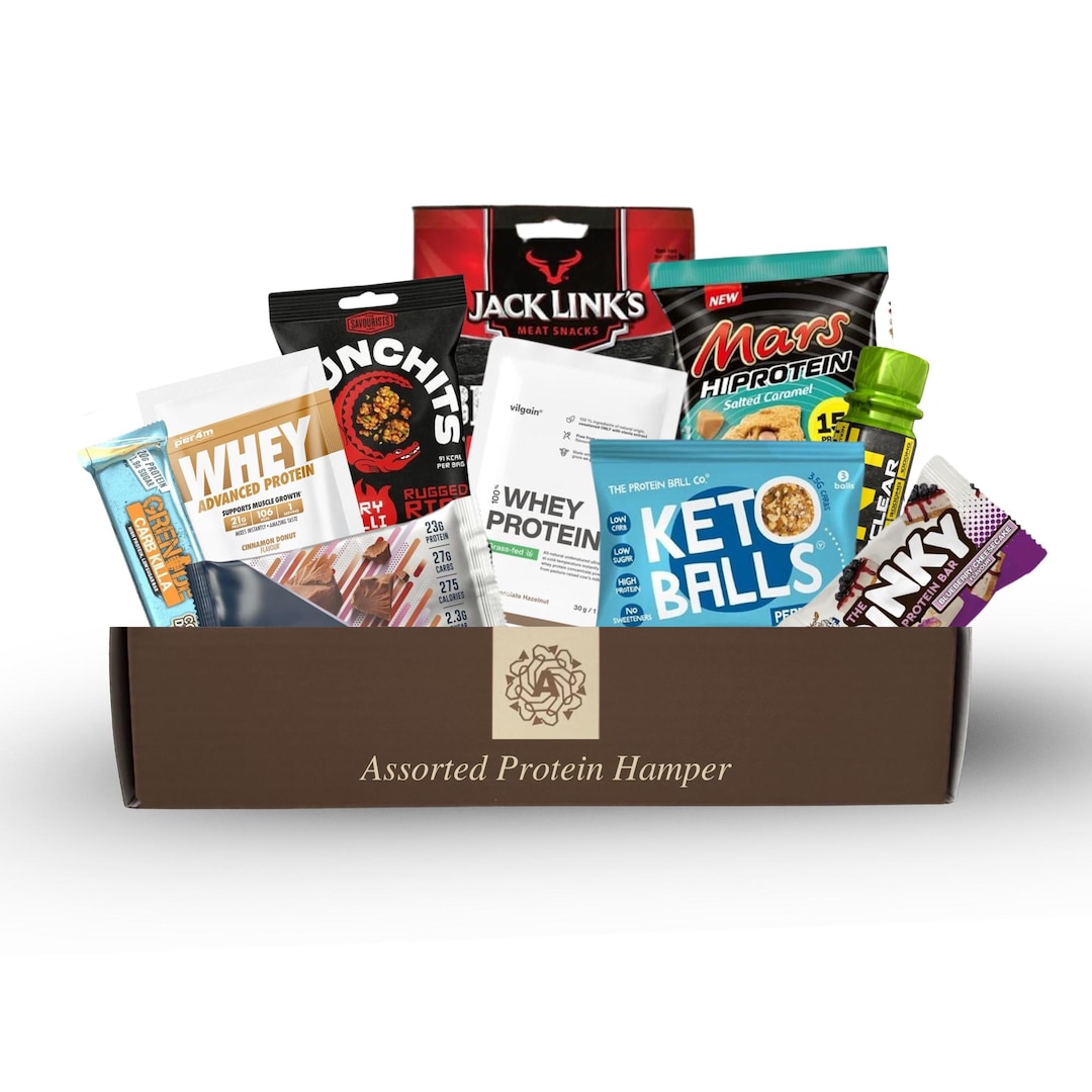 High Protein Snacks Gift Hamper: Gym Lover Protein Box - Etsy UK