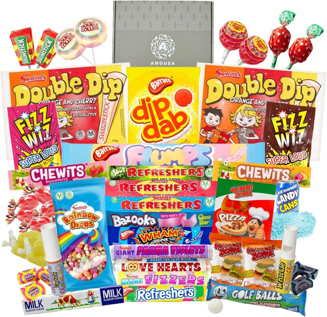 Retro Sweets Hamper-retro Sweets Gift Box With 50x Nostalgic Sweets ...