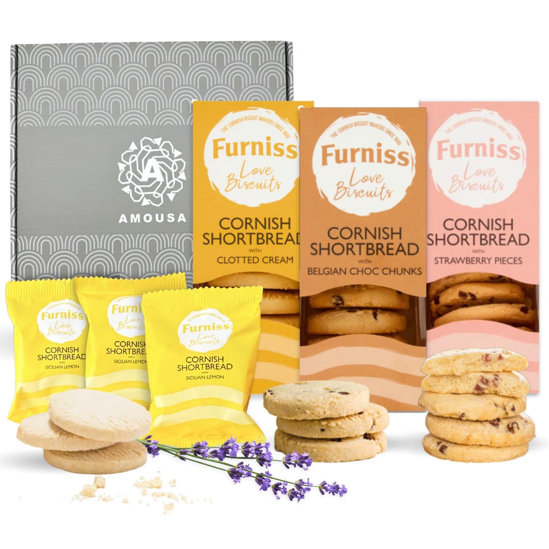 Furniss Cornish Shortbread Biscuit Gift Set: Clotted Cream, Strawberry ...