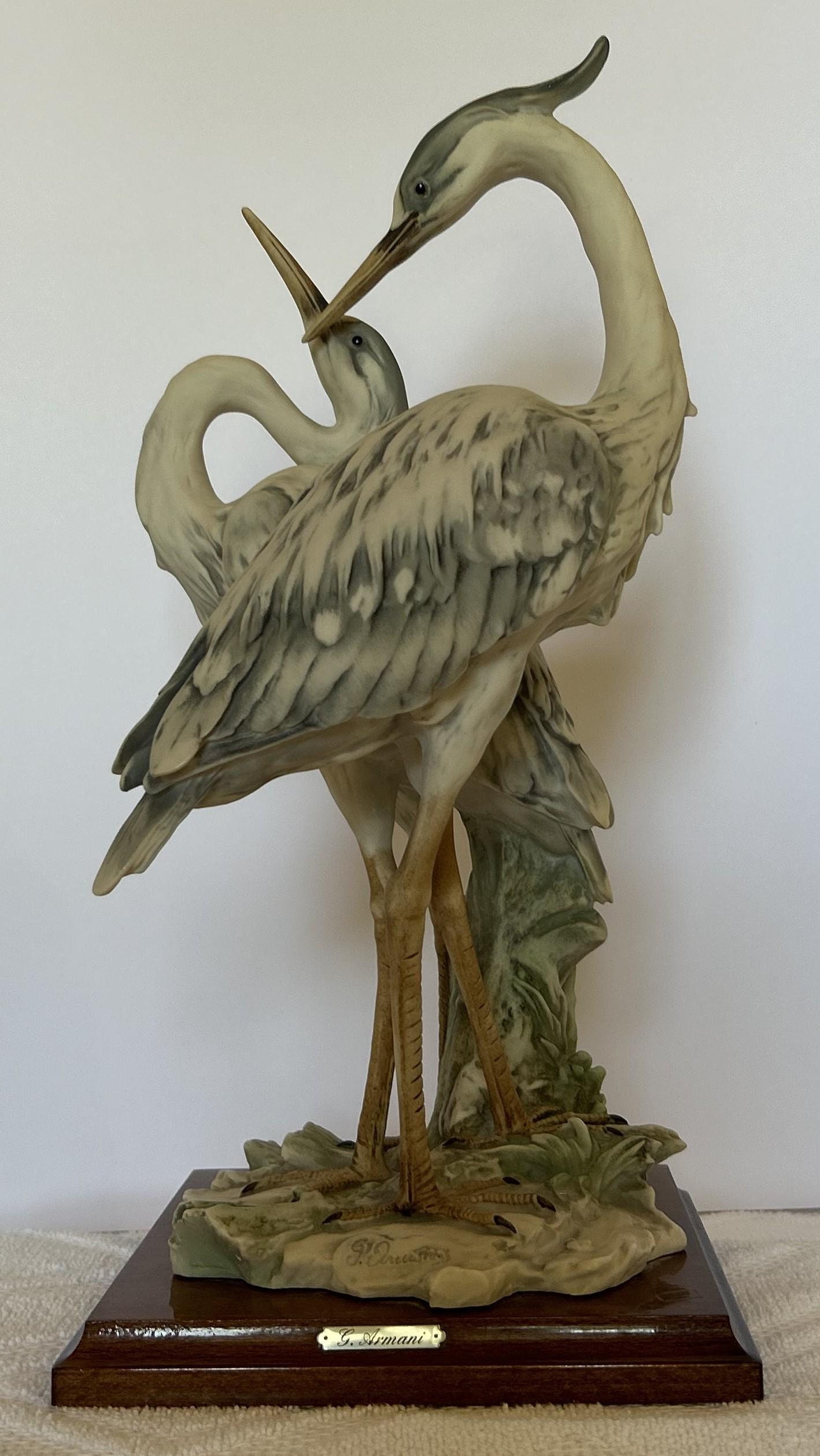 Giuseppe Armani Vintage Porcelain Courting GREAT BLUE Herons-signed by ...