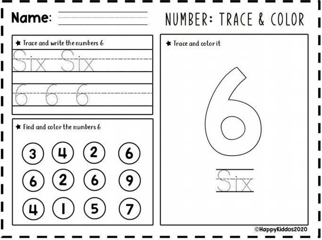 Digital Download Trace and Color Number Activities Set, Educational ...